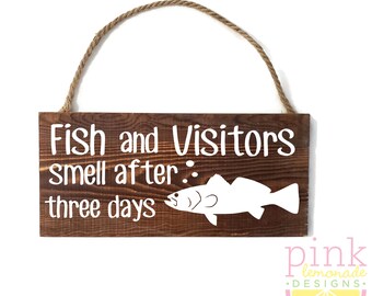 Fish and House Guests Stink Sign - Etsy
