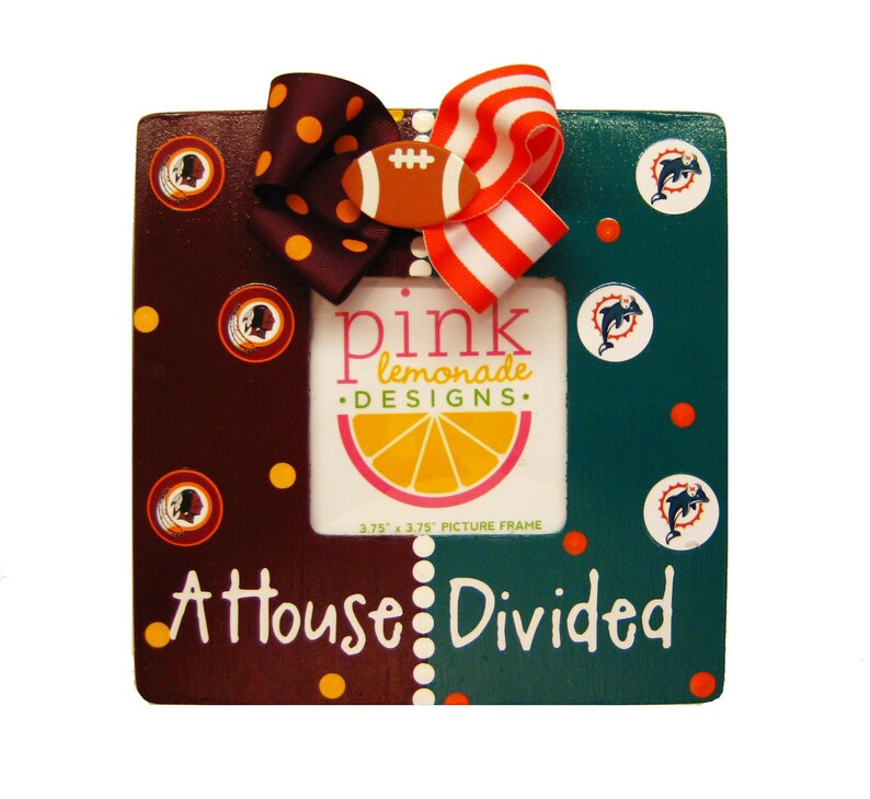 House Divided Picture Frame Hand Painted Custom for ANY Two Teams - Etsy