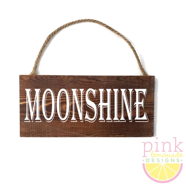 Moonshine Wood Sign - Etsy