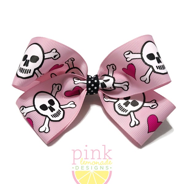 Skull Hair Bow - Etsy
