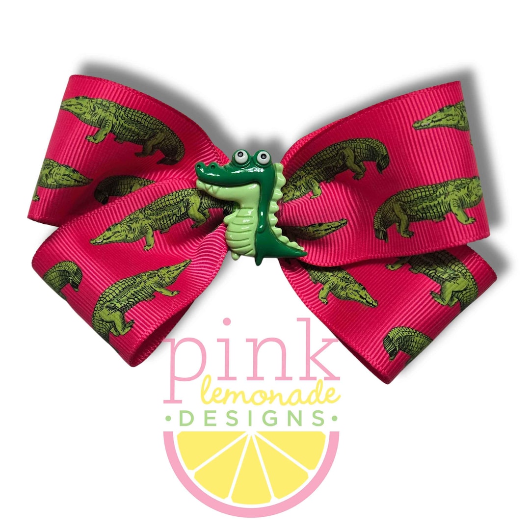 Hot Pink and Lime Green Alligator Gator Swampy Preppy Cajun Airboat ...