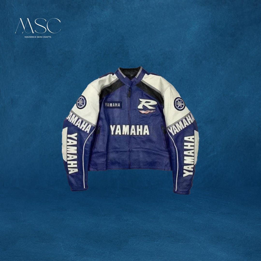 Handmade New Yamaha Blue White Motogp Motorbike Men's Body Armor ...