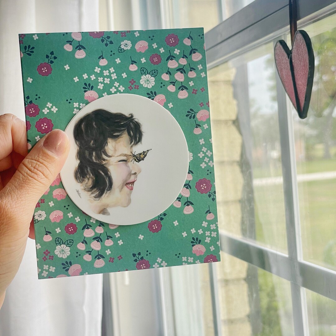 Vignette Sticker | Watercolor Decal | Vinyl | Round - Etsy