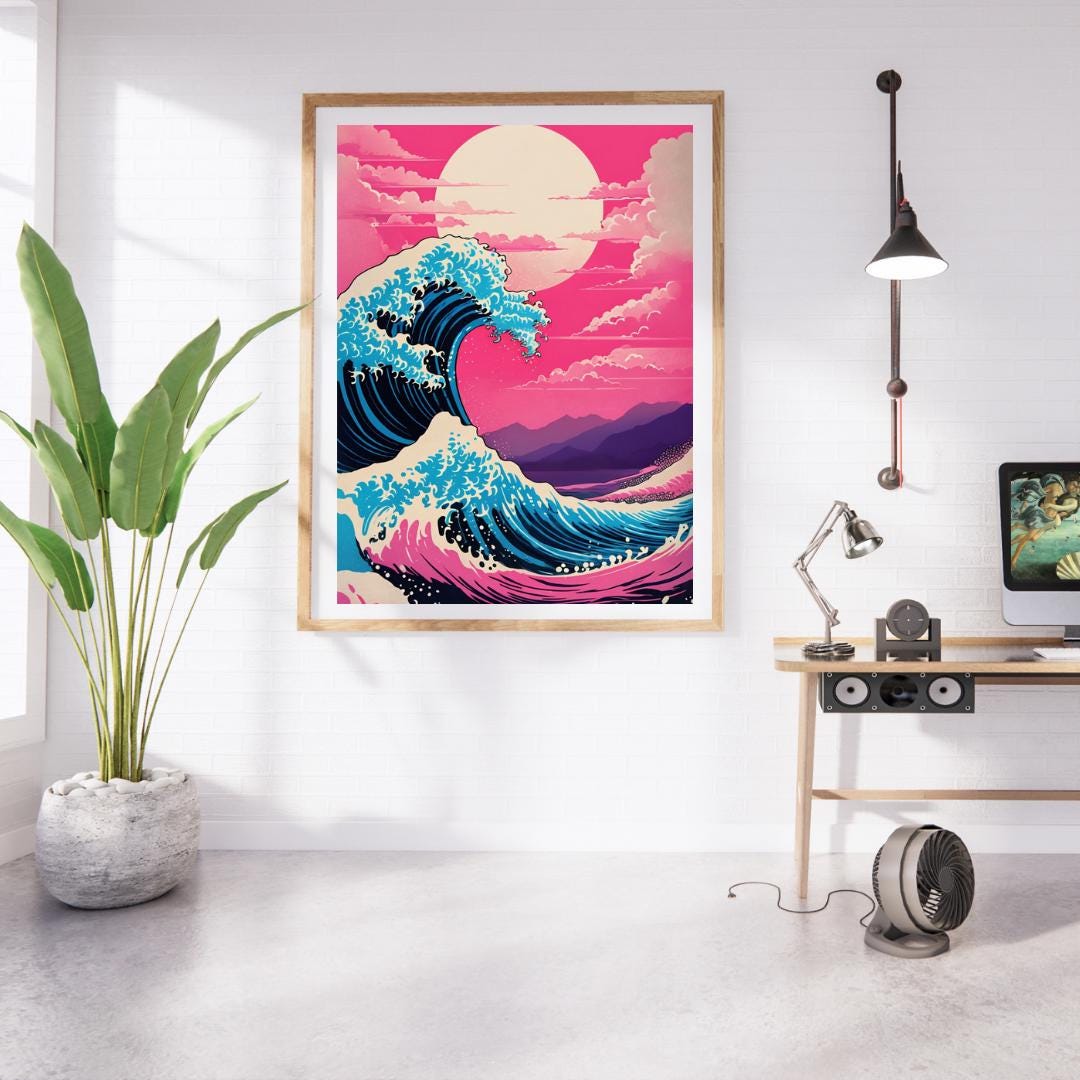 Retro Pop Art Wave Poster - Vibrant Wall Art - Retro Print - Pop ...