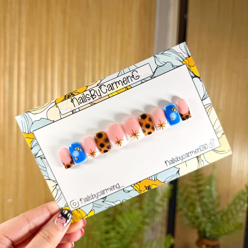 Square Tortoise Nails - Etsy