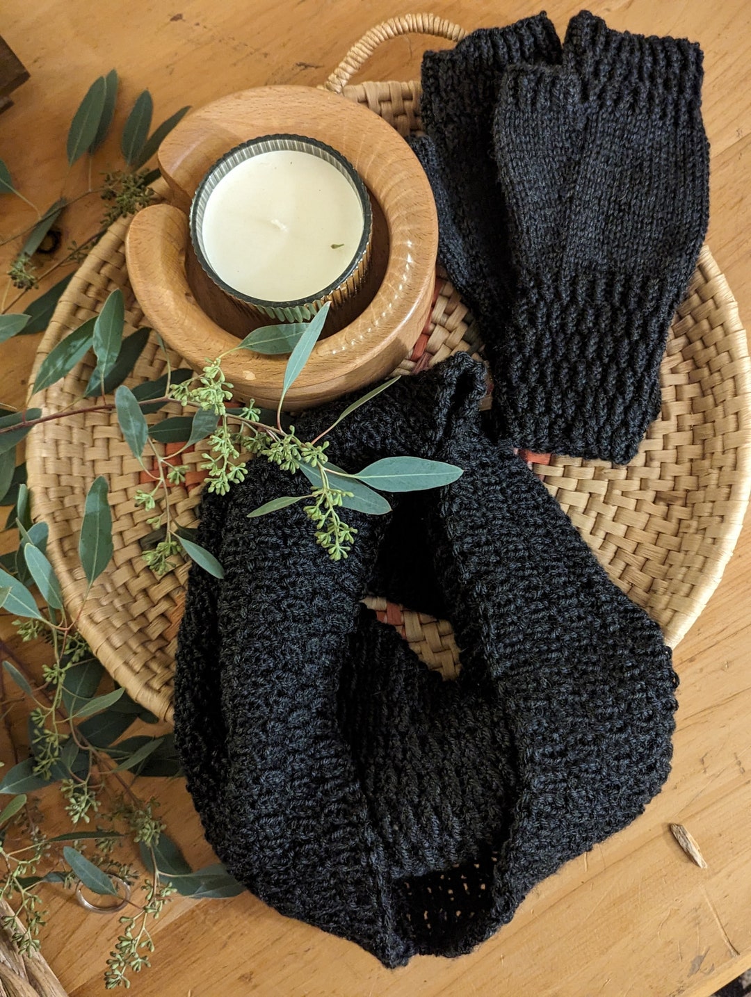 Outlander Set Fingerless Gloves and Cowl mittens Texting Gloves ...
