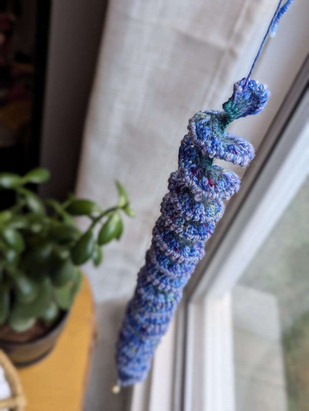 Handmade Crochet Bohemian Wind Spinner: Bell Chime, Blue, Whimsical - Etsy