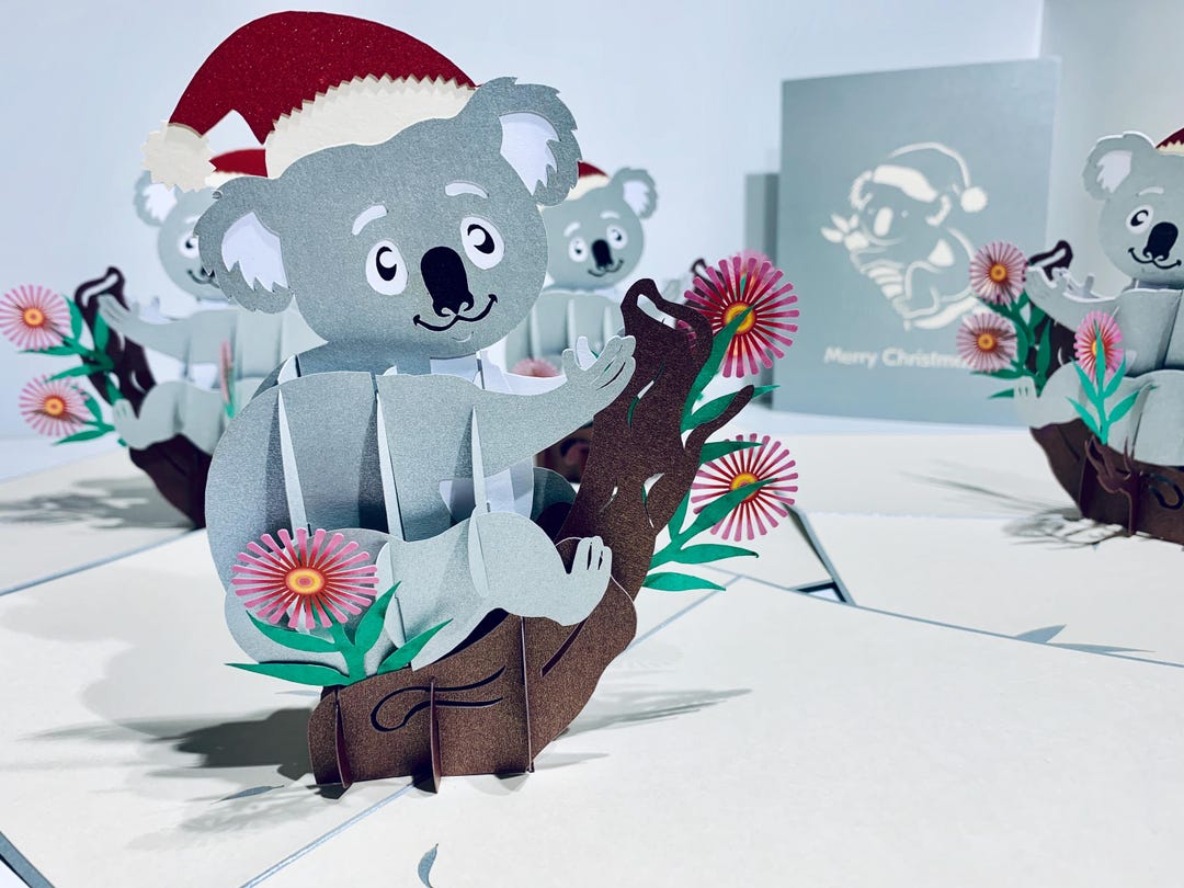 Aussie Christmas Santa Koala Christmas Merry Christmas 3D Pop up ...