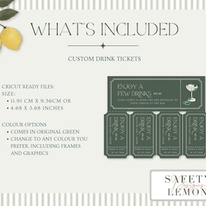 Editable Drink Tickets Template: Canva and Cricut Ready Template - Etsy