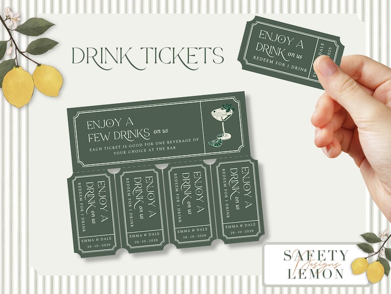 Editable Drink Tickets Template: Canva and Cricut Ready Template - Etsy