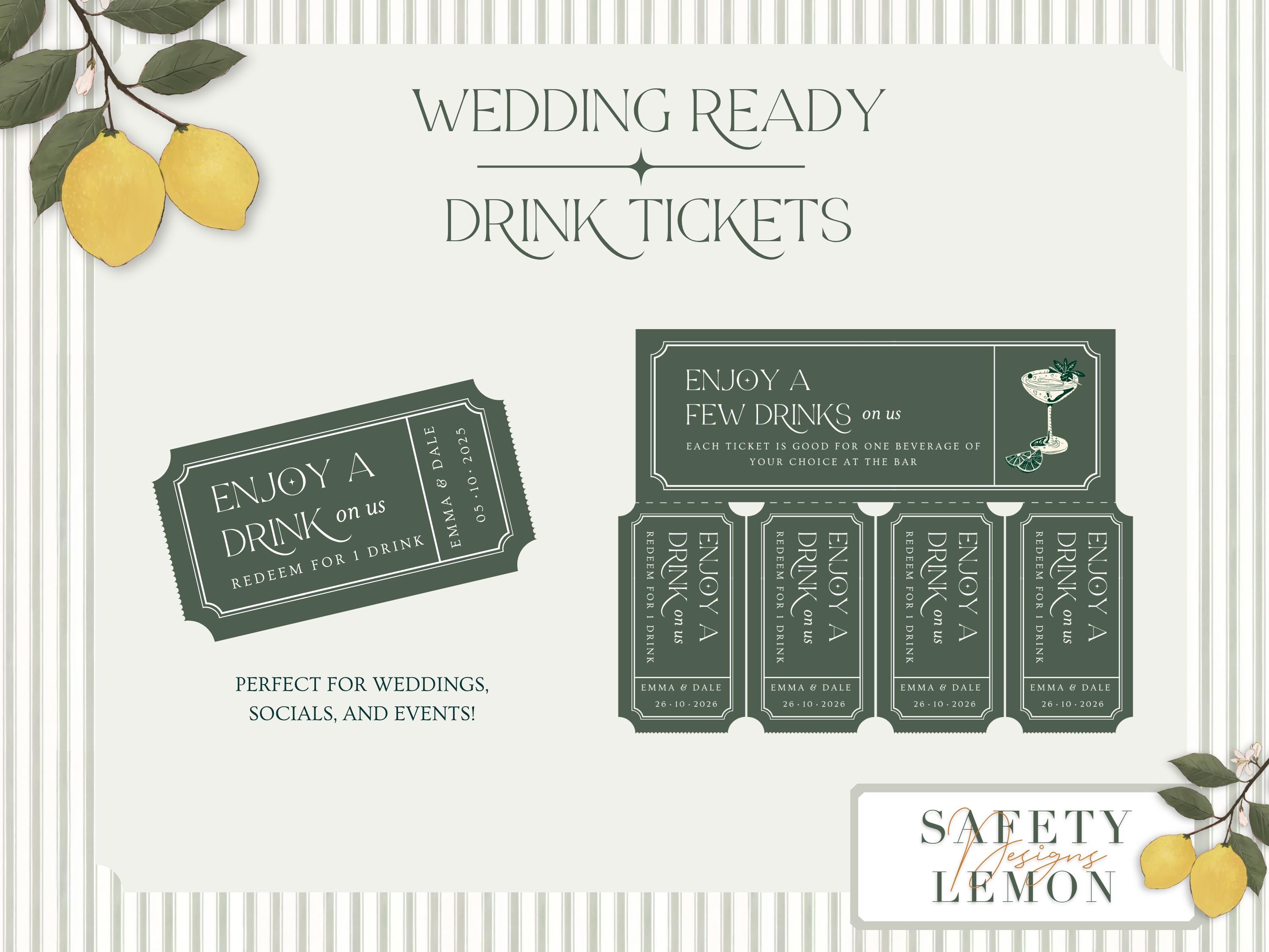 Editable Drink Tickets Template: Canva and Cricut Ready Template - Etsy