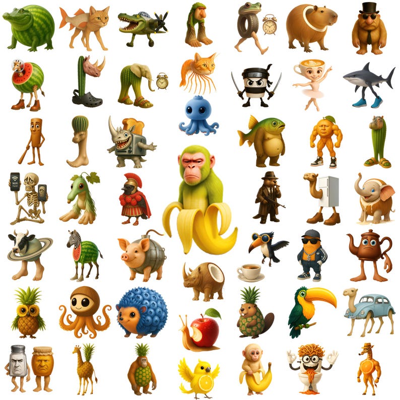 Italian Brainrot Meme PNG Bundle | Funny Characters (digital Download ...