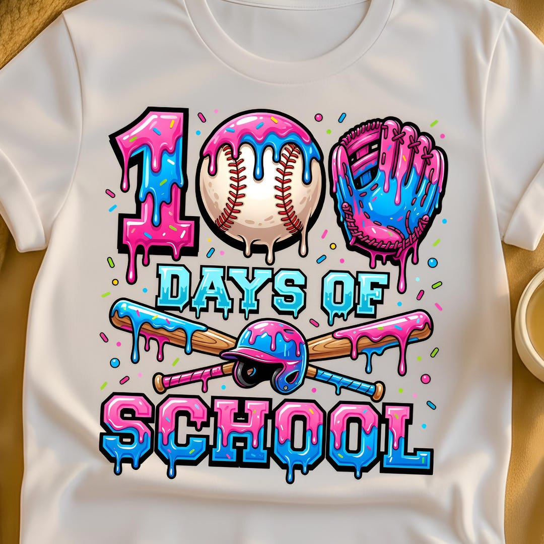 100th Day of School PNG | Baseball Ice Cream Design (digital Download ...