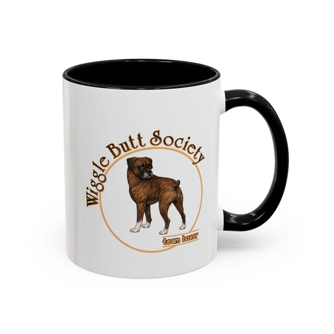 Team Boxer Mug - Wiggle Butt Society - Dog Lover Coffee Mug - Brindle ...