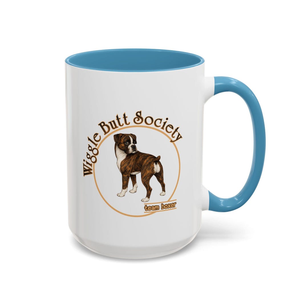 Team Boxer Mug - Wiggle Butt Society - Dog Lover Coffee Mug - Flashy ...