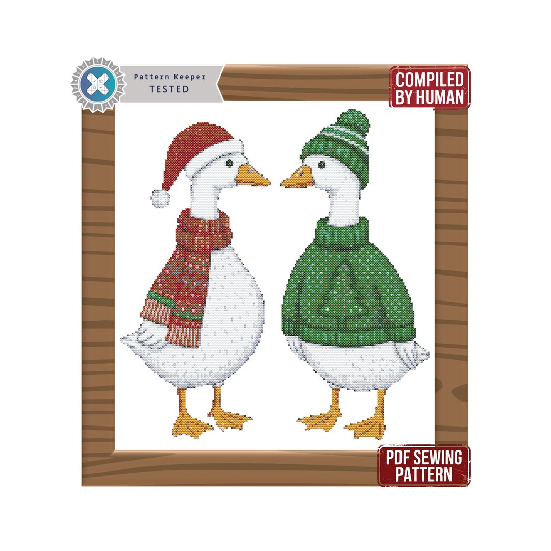 Trendy Christmas Geese – Cross Stitch Pattern |festive Winter Stitching ...