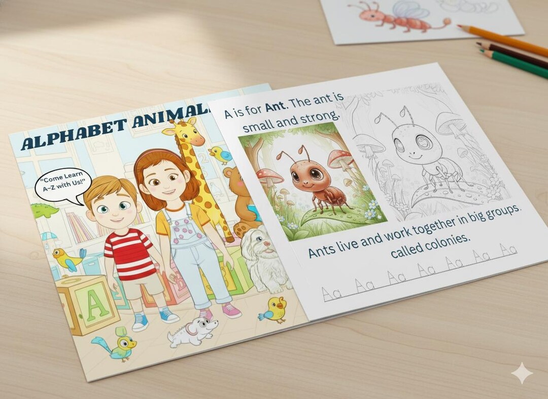 Animal ABC Letter Tracing Coloring Book | A–Z Worksheets | Printable ...