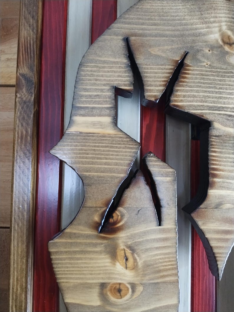 The Legend - Handmade Rustic Wood Spartan Helmet American Flag Wall Art ...
