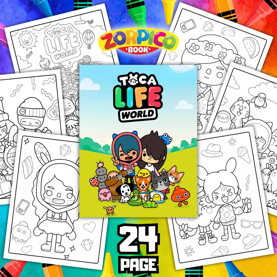 Toca Life World Coloring Book | 24 Cute Printable Pages (digital ...