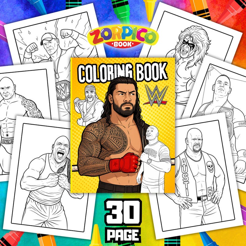 Coloring Page Wrestling - Etsy UK