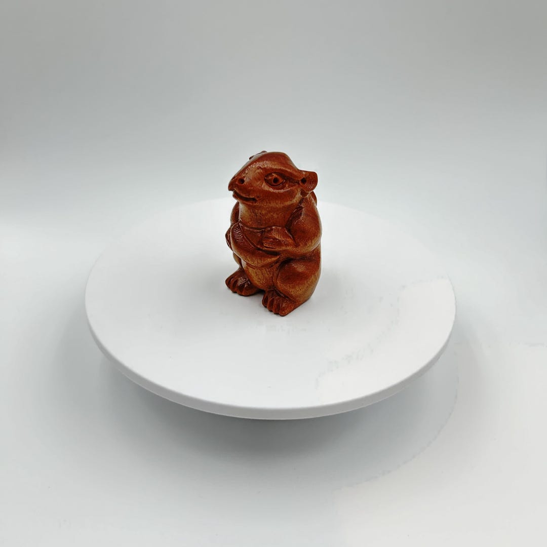 Hand-carved Yellow Rosewood Rat Carving, Collectible Wooden Sculpture ...