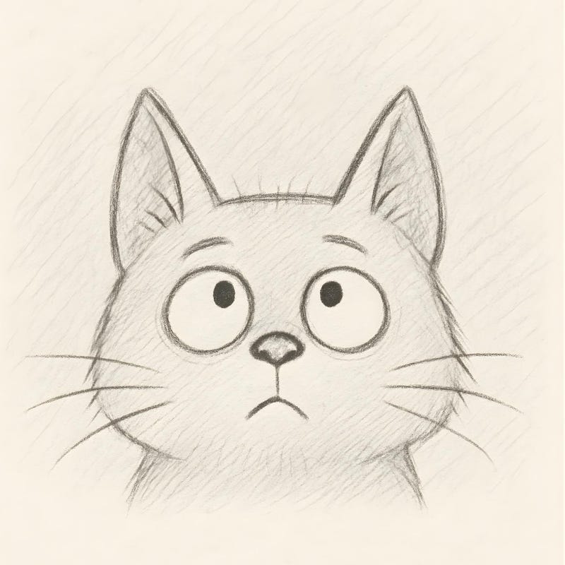 Funny Cat Pencil Sketch - Etsy