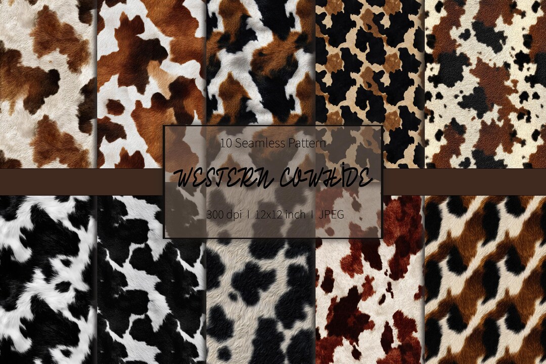 Western Cowhide Luxury Digital Paper Pack | Realistic Cow Backgrounds ...