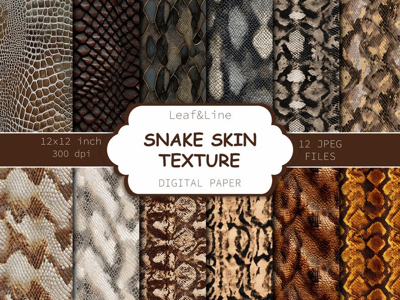 Snake Skin Digital Paper, Python Texture Seamless Pattern, Western Faux ...