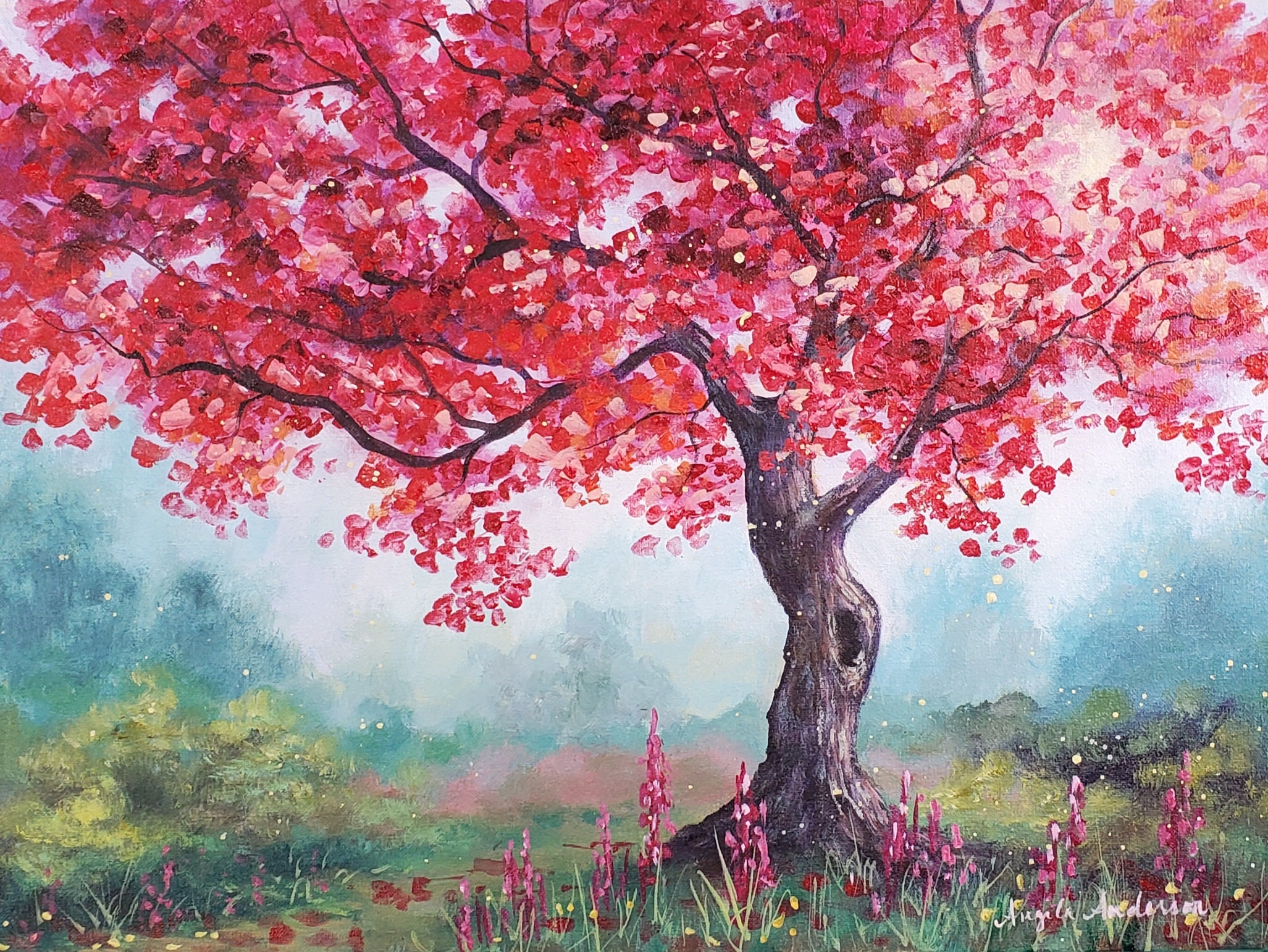 Acrylic Painting Landscape Trees