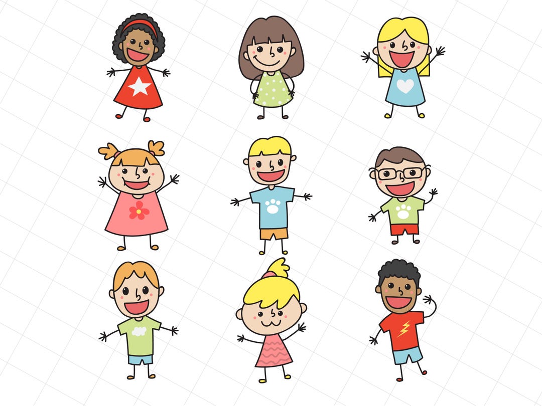 Custom Grandkid Name Stick Figure SVG Clipart (digital Download) - Etsy
