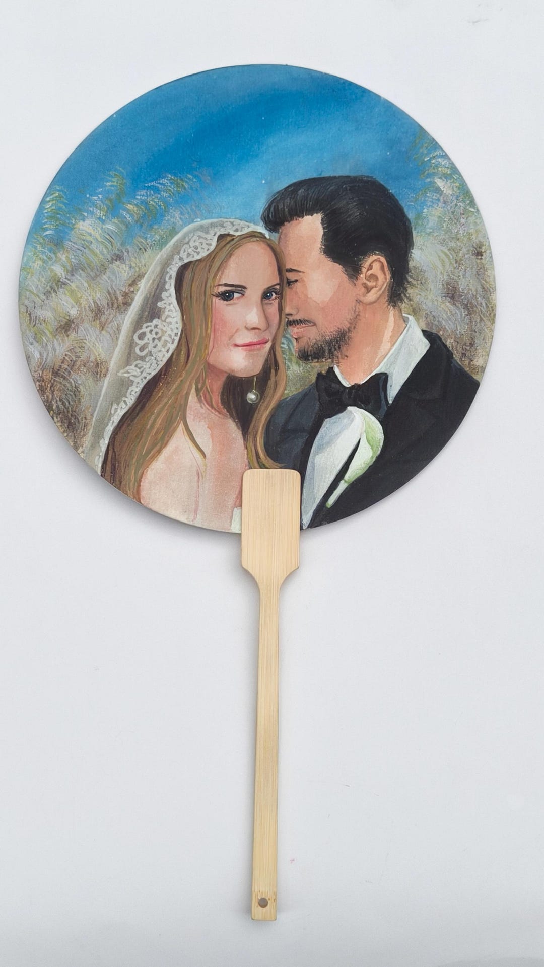 Hand-painted Organic Paper Fan With Customizable NFC Tag: Unique ...