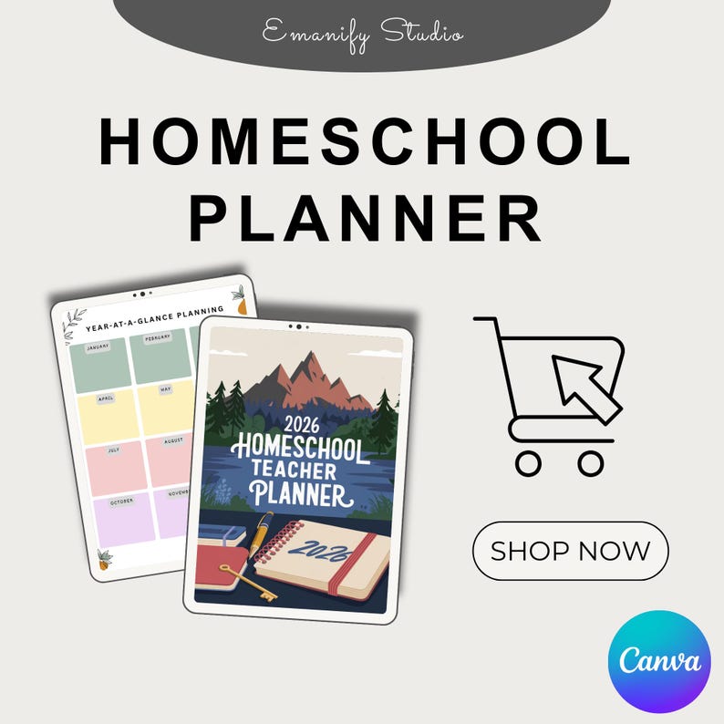 Homeschool Planner 2026 | Daily Checklist Lesson Plan Academic Schedule ...