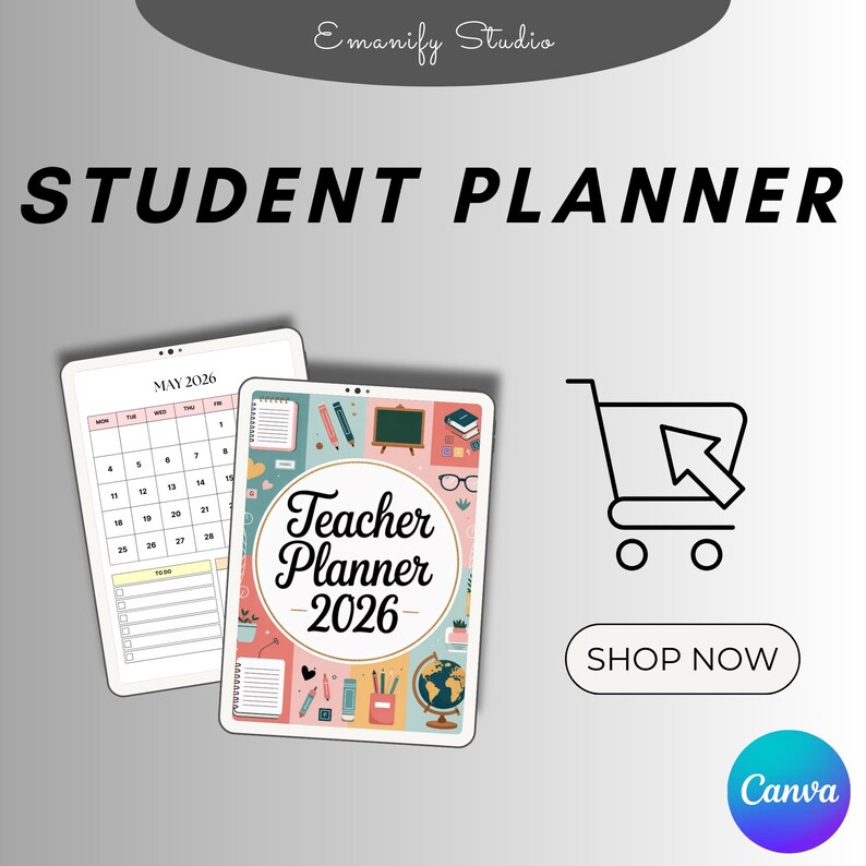 2026 Digital Teacher Planner | Canva Editable, Lesson Planning (PDF ...