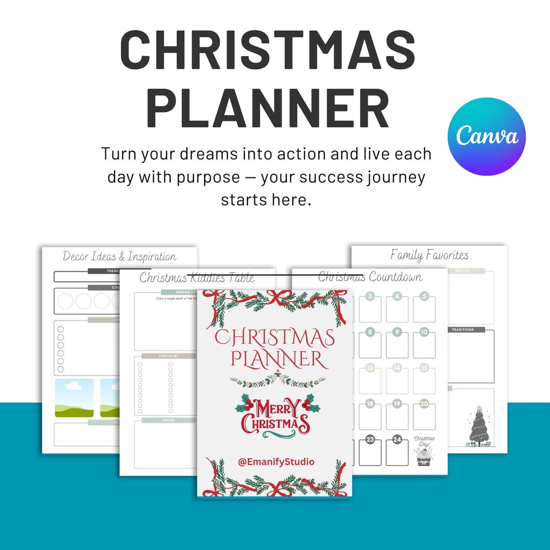 Christmas Planner Printable 2025 | Holiday Organizer & Gift Tracker ...