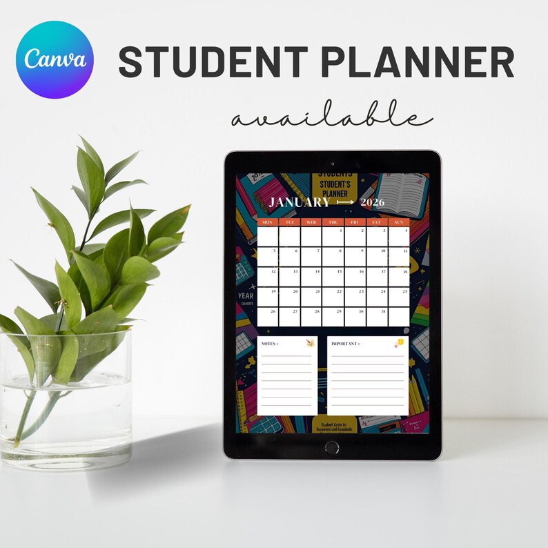 Student Planner 2026 | Editable 50-page Digital Academic Planner for ...