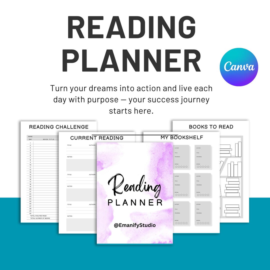 Reading Planner Journal | Printable Book Tracker, Reading Log & Monthly ...