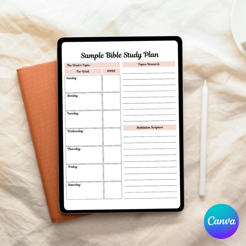 Bible Study and Prayer Journal 2026 | Editable Canva Template for ...