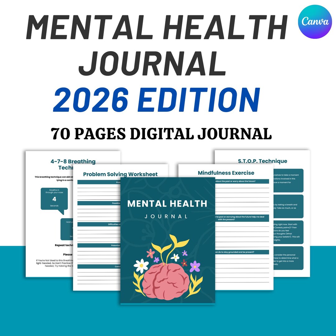 Mental Health Planner 2026, Self Care Journal, Therapy Worksheets (PDF ...