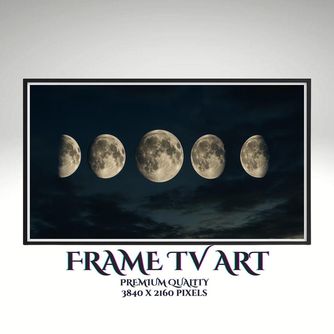 Moon Phase Frame TV Art: Dark Lunar Sky (digital Download) - Etsy