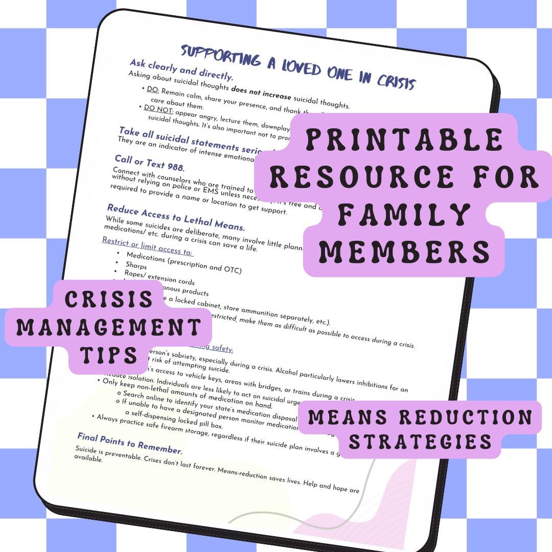 Printable Crisis Management Tips: Supporting a Loved One in Crisis ...