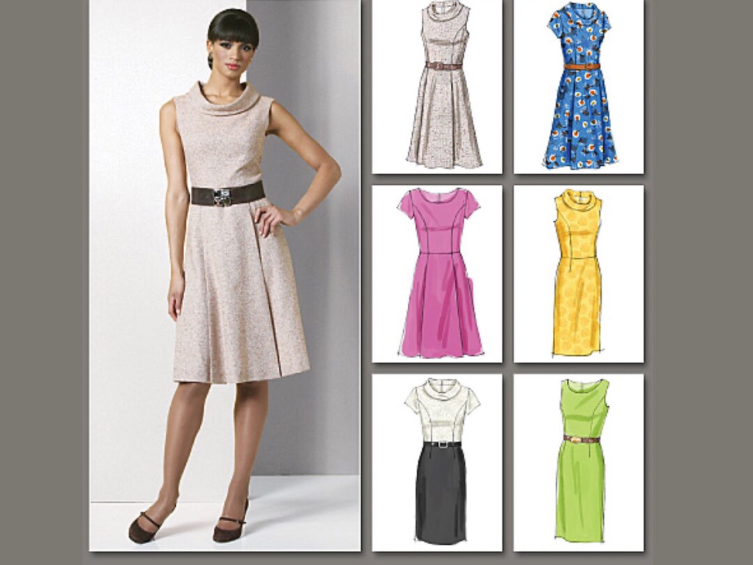 V8667, Vogue Pattern, Summer Dress With Neckline, Sleeve, and Skirt ...