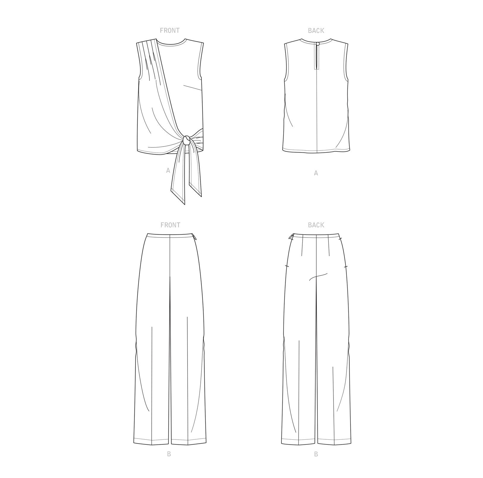 N6662 New Look Sewing Pattern Top and Pant Sizes 10-22. - Etsy