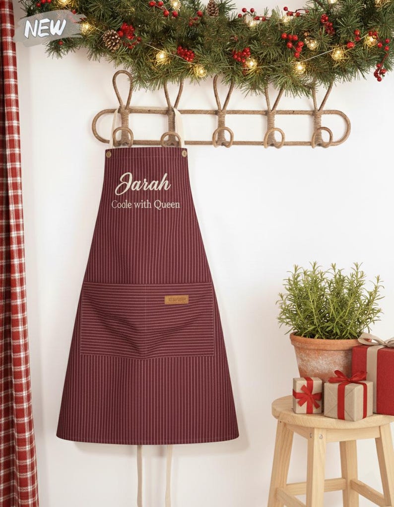 Personalized Hand-embroidered Apron With Pocket for Women，custom ...