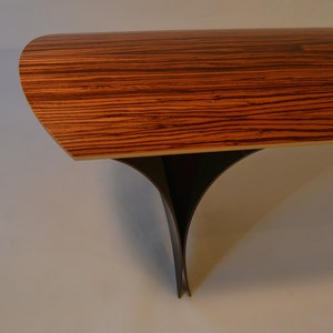 The 'winged Bench' With Tiger Wood Top & Aluminum Legs Anodized Dark ...
