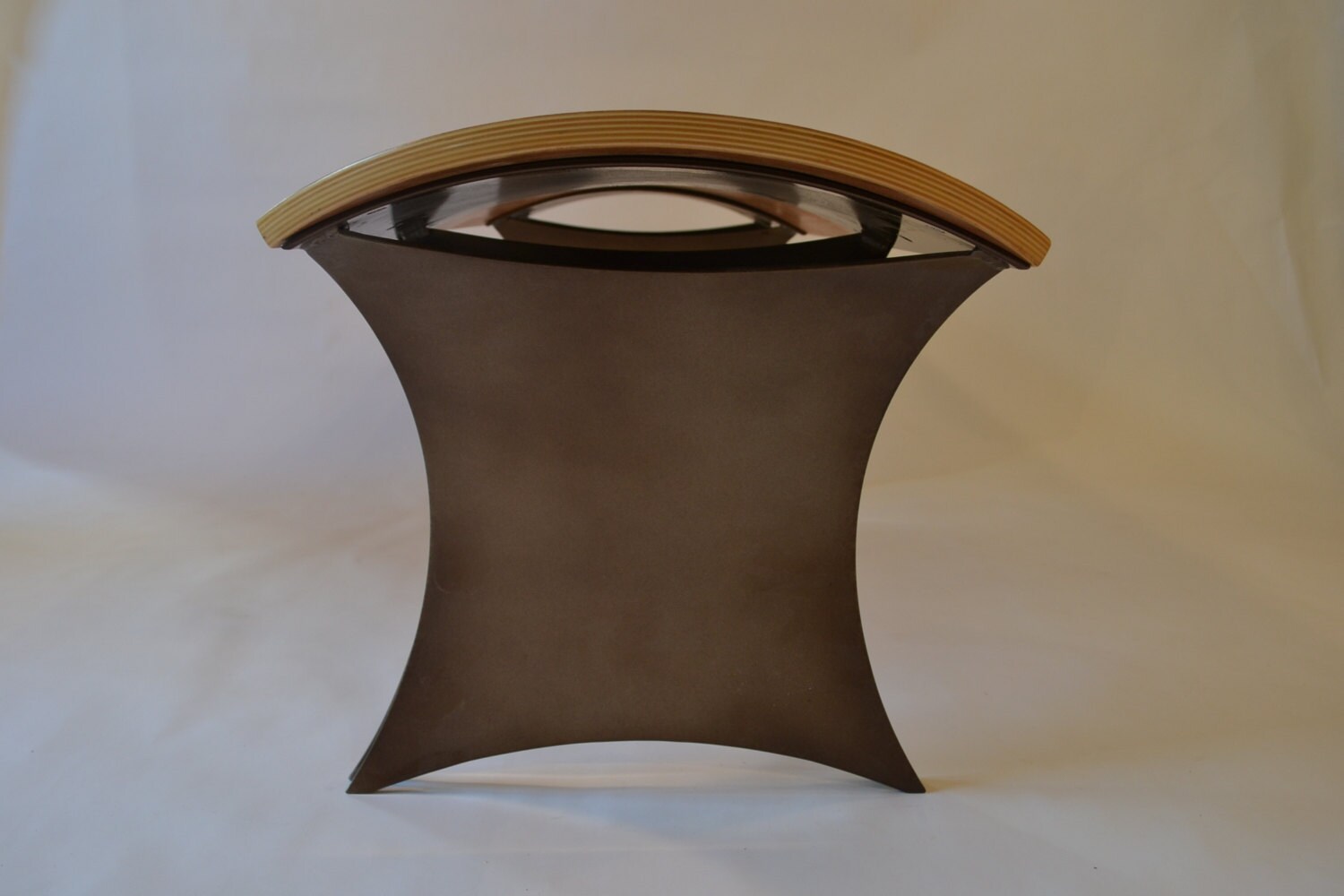 The 'winged Bench' With Tiger Wood Top & Aluminum Legs Anodized Dark ...