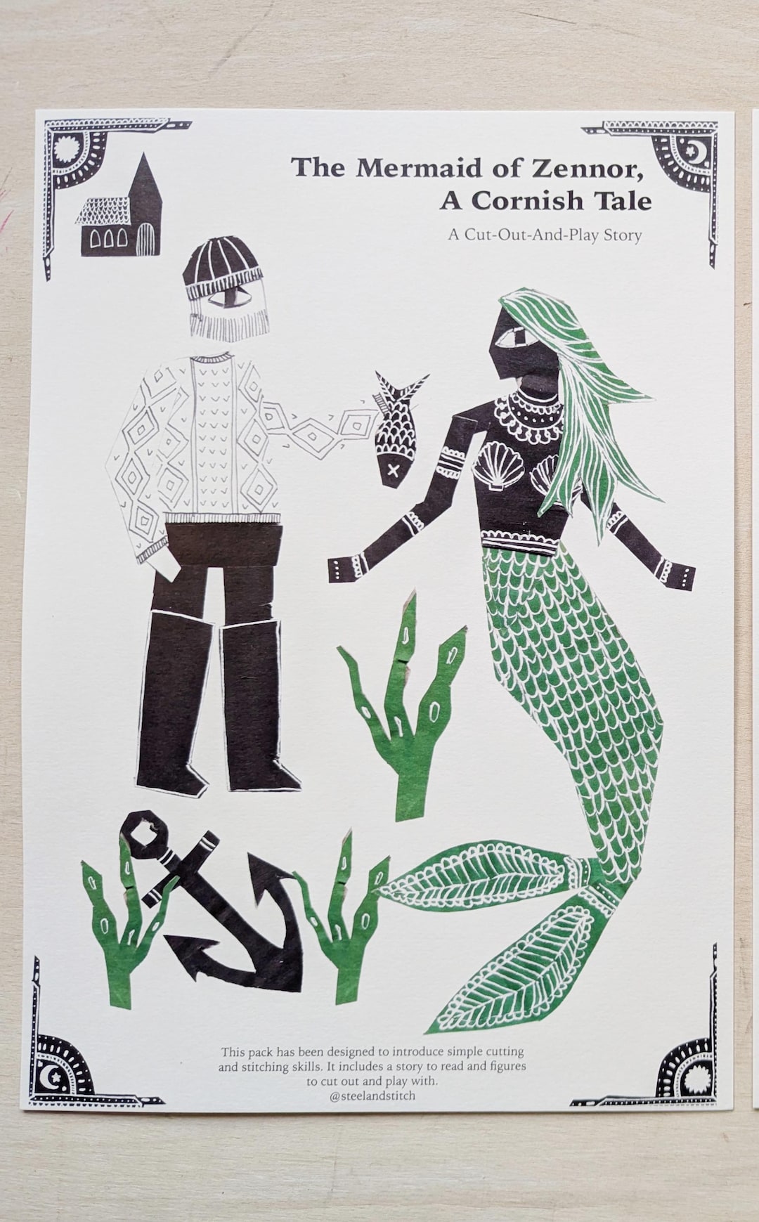 The Mermaid of Zennor, Cornish Folk Cut Out and Play PDF DOWNLOAD - Etsy