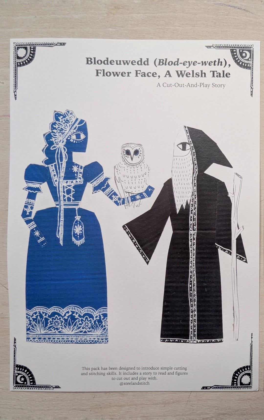 A Welsh Tale, Blodeuwedd (flower Face) Cut Out and Play Story Kit - Etsy