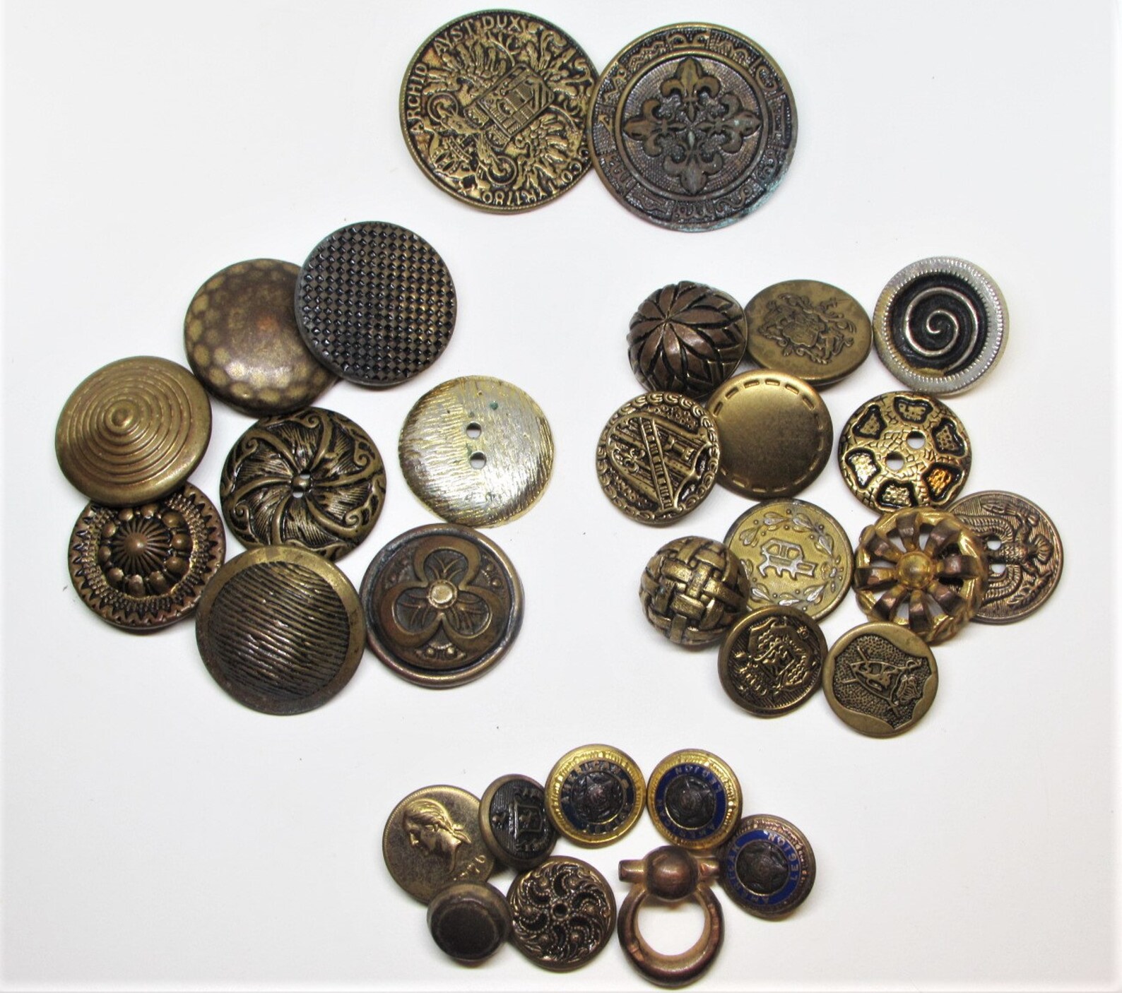 Vintage Gold Metal Button Lot Embossed Floral Military Extra | Etsy