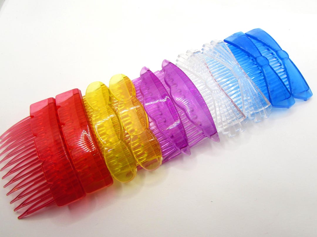 Fun Vintage 1980s Jelly Hair Combs Set of 2- Colorful Glowing ...