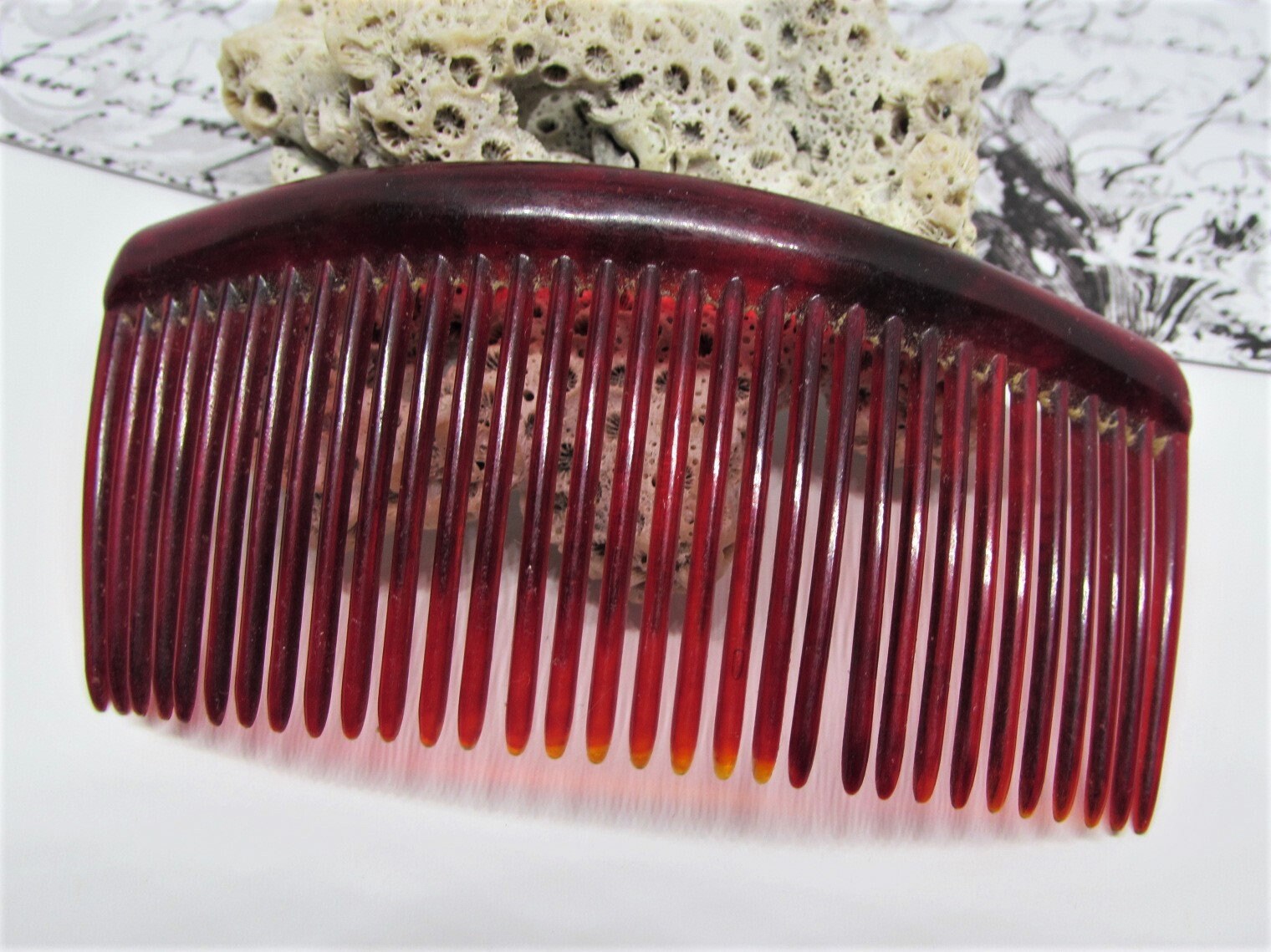 Rare Vintage 1940s GOODY Large 3.5 Cherry Red Backcomb - Etsy